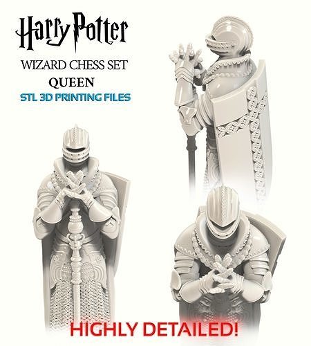 HARRY POTTER WIZARD CHESS SET - QUEEN 3D model 3D printable | CGTrader