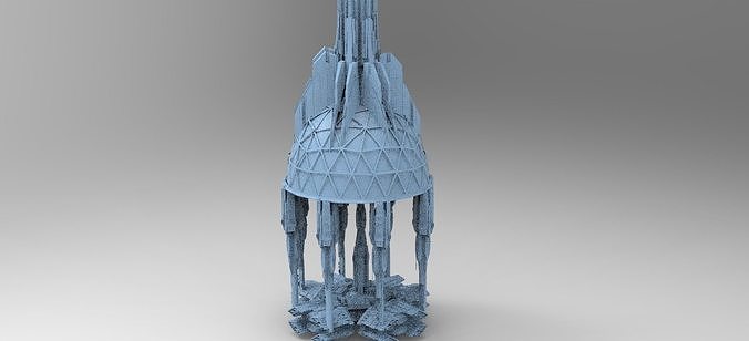 Occult Elven Sci fi Tower 3D model | CGTrader