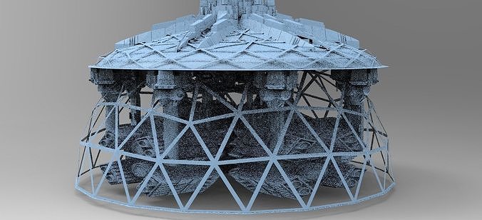 Occult Elven Sci fi Towers Dome 2 3D model | CGTrader