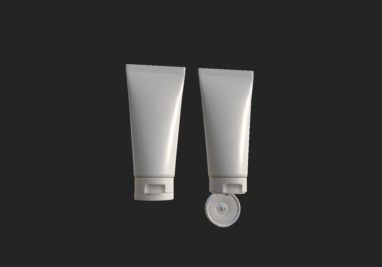 simple cream tube free 3D model | CGTrader