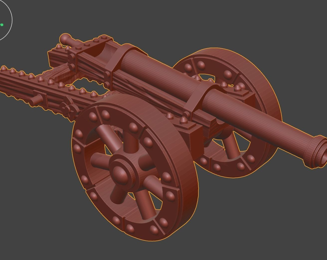 Stylized wheeled cannon figurine 3D model 3D printable | CGTrader