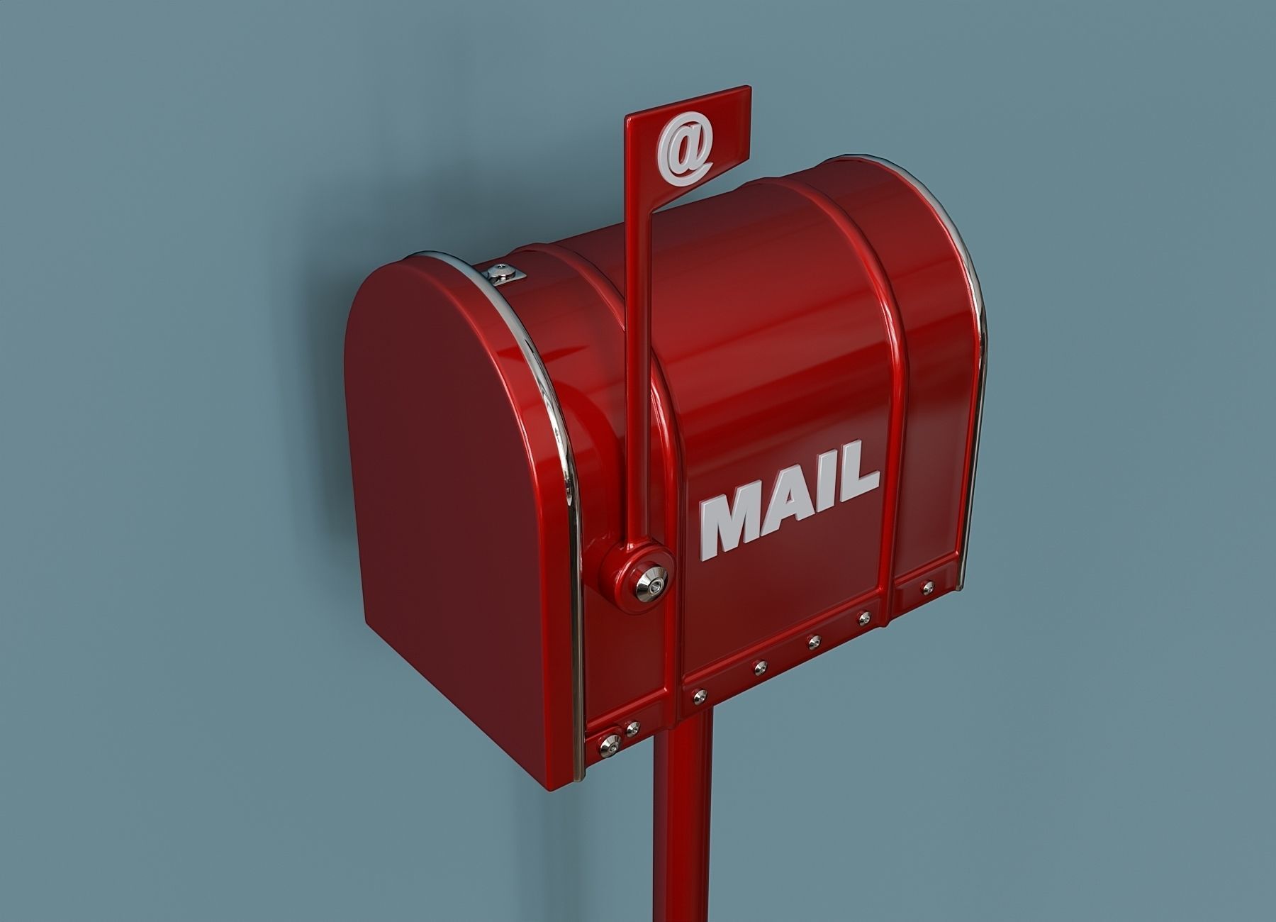 Metal stationary mail box 3D model | CGTrader