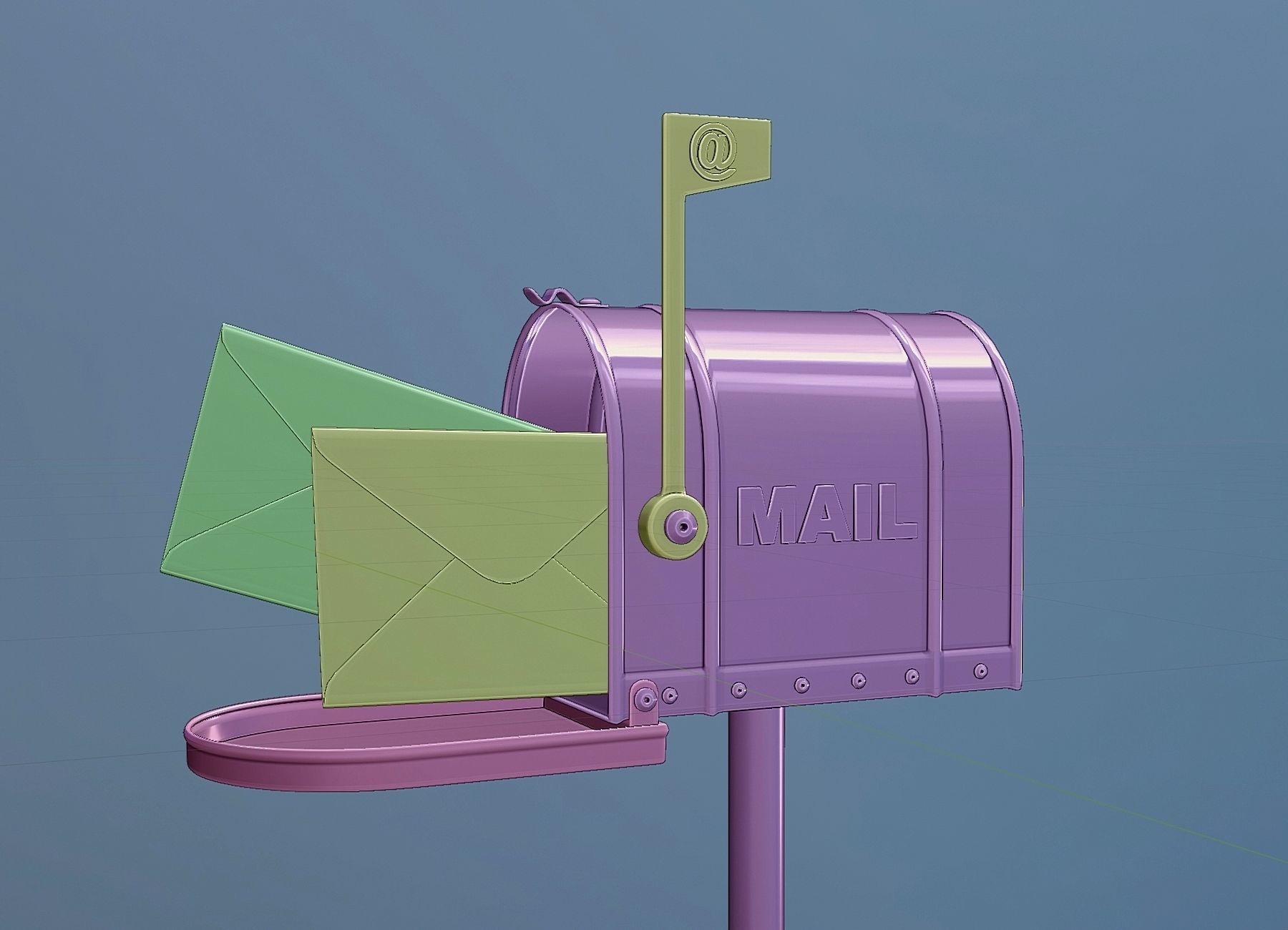 Metal stationary mail box 3D model | CGTrader