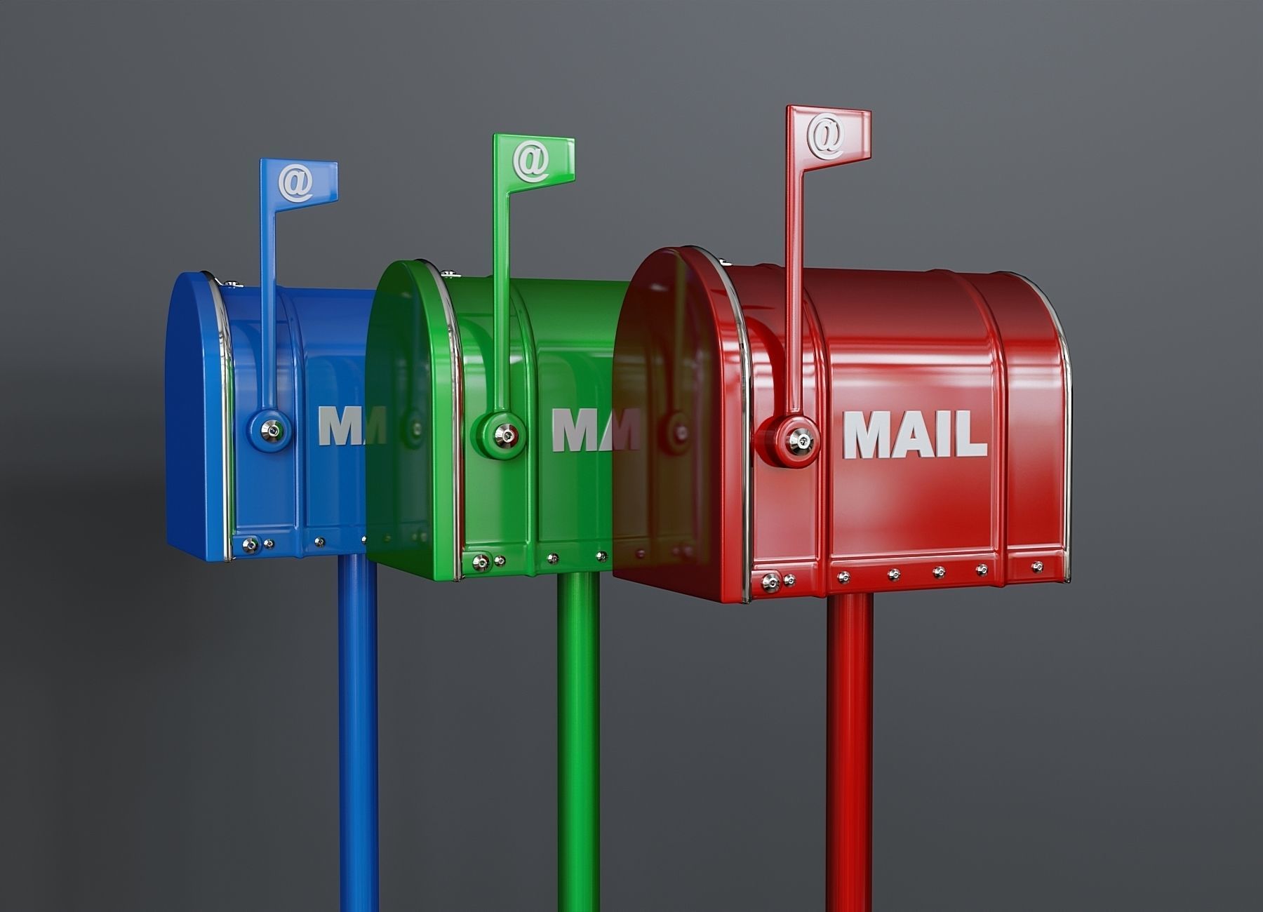 Metal stationary mail box 3D model | CGTrader