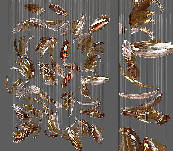 Glass Shells Chandelier free 3D model | CGTrader