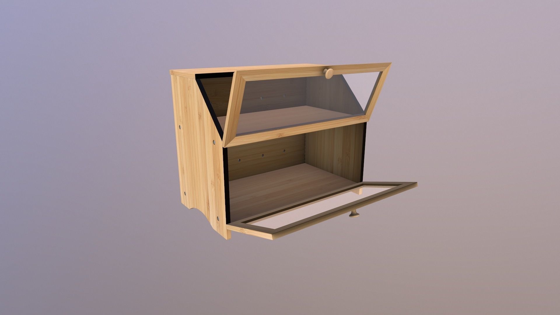 Bamboo Double Layered Bread Box 3D model | CGTrader