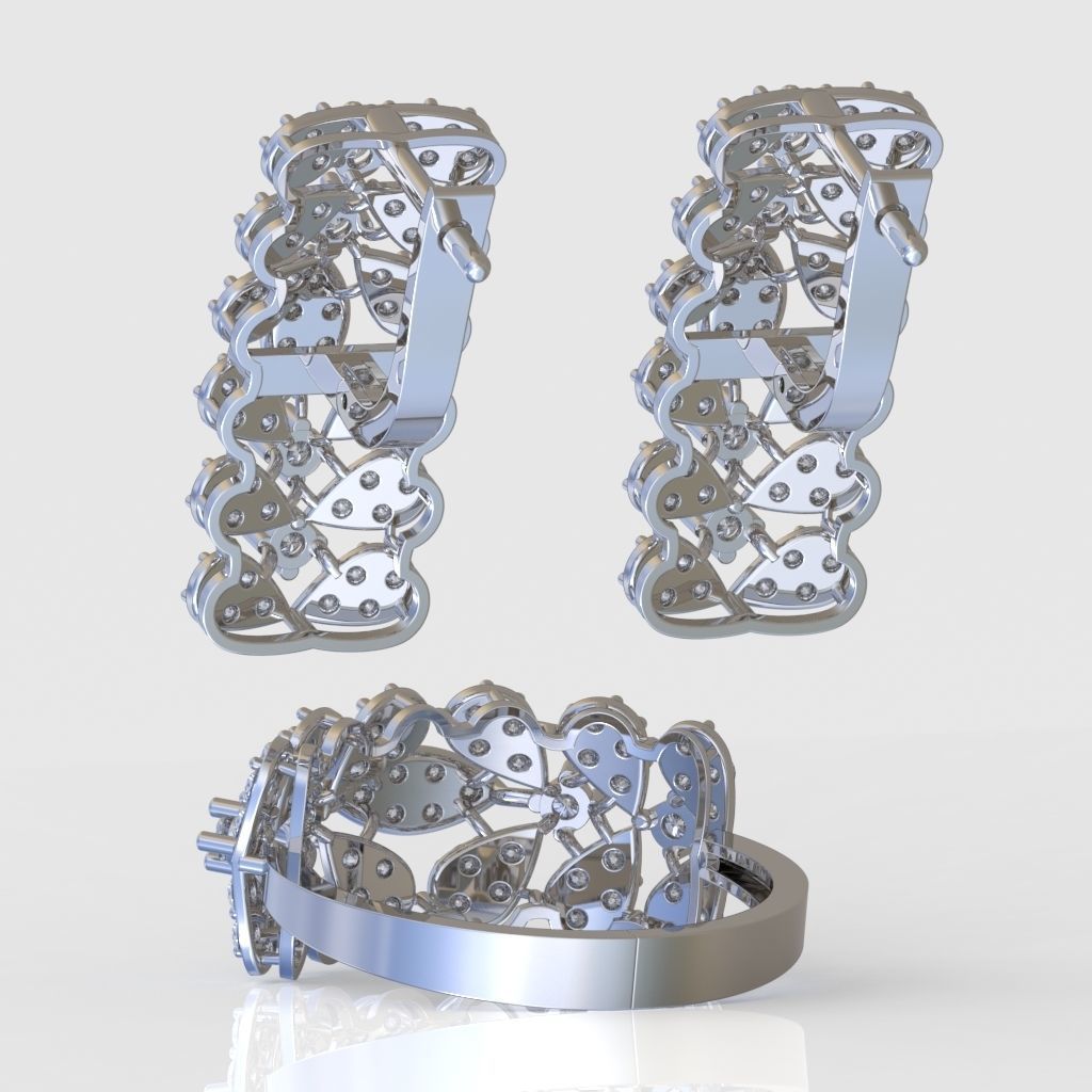 Ring and Earring Set 3D printable model 0068 3D Model Collection | CGTrader