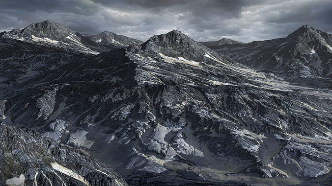 Realistic Snow Mountain free 3D model | CGTrader