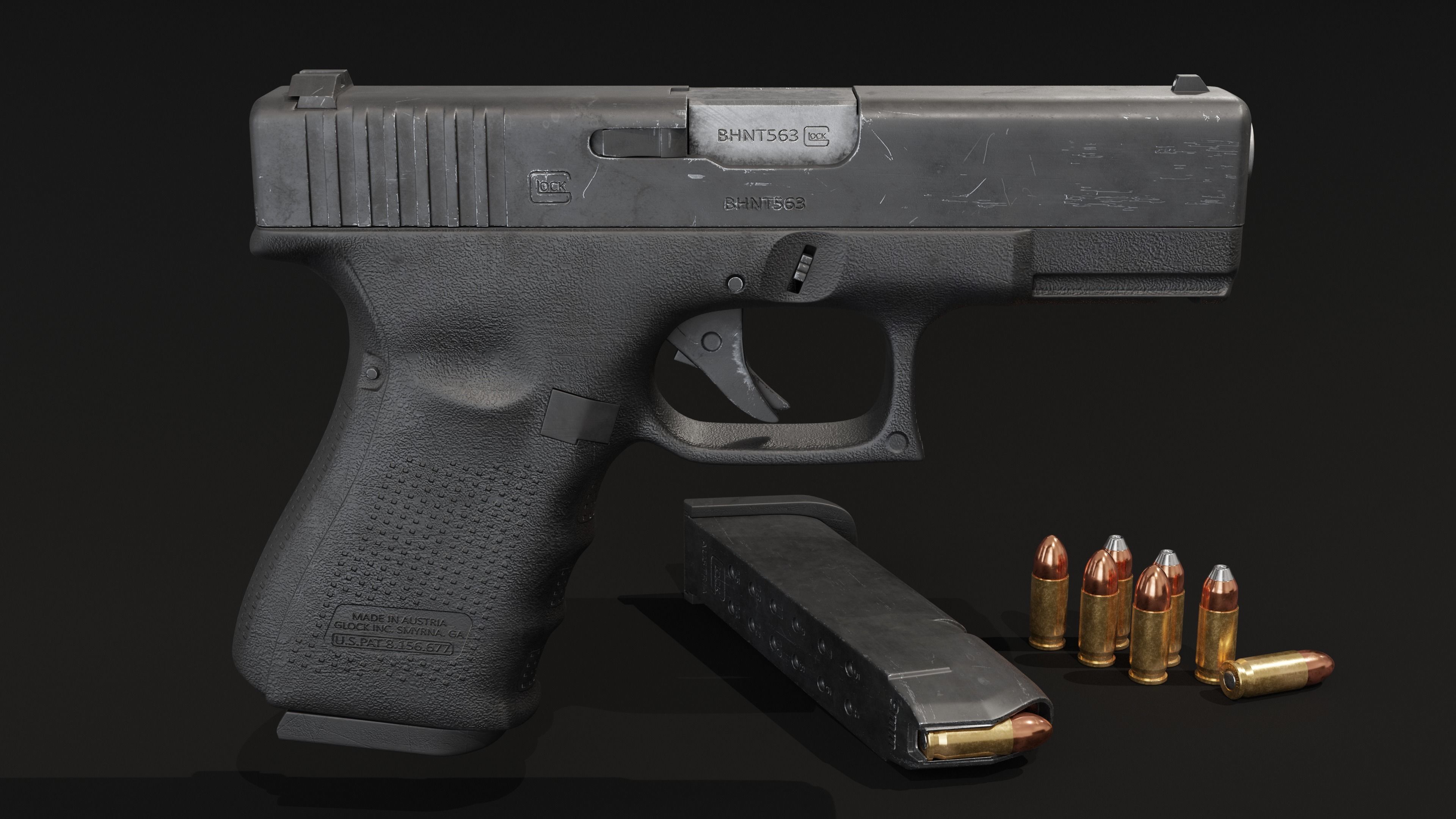 Glock 19 3D model rigged | CGTrader