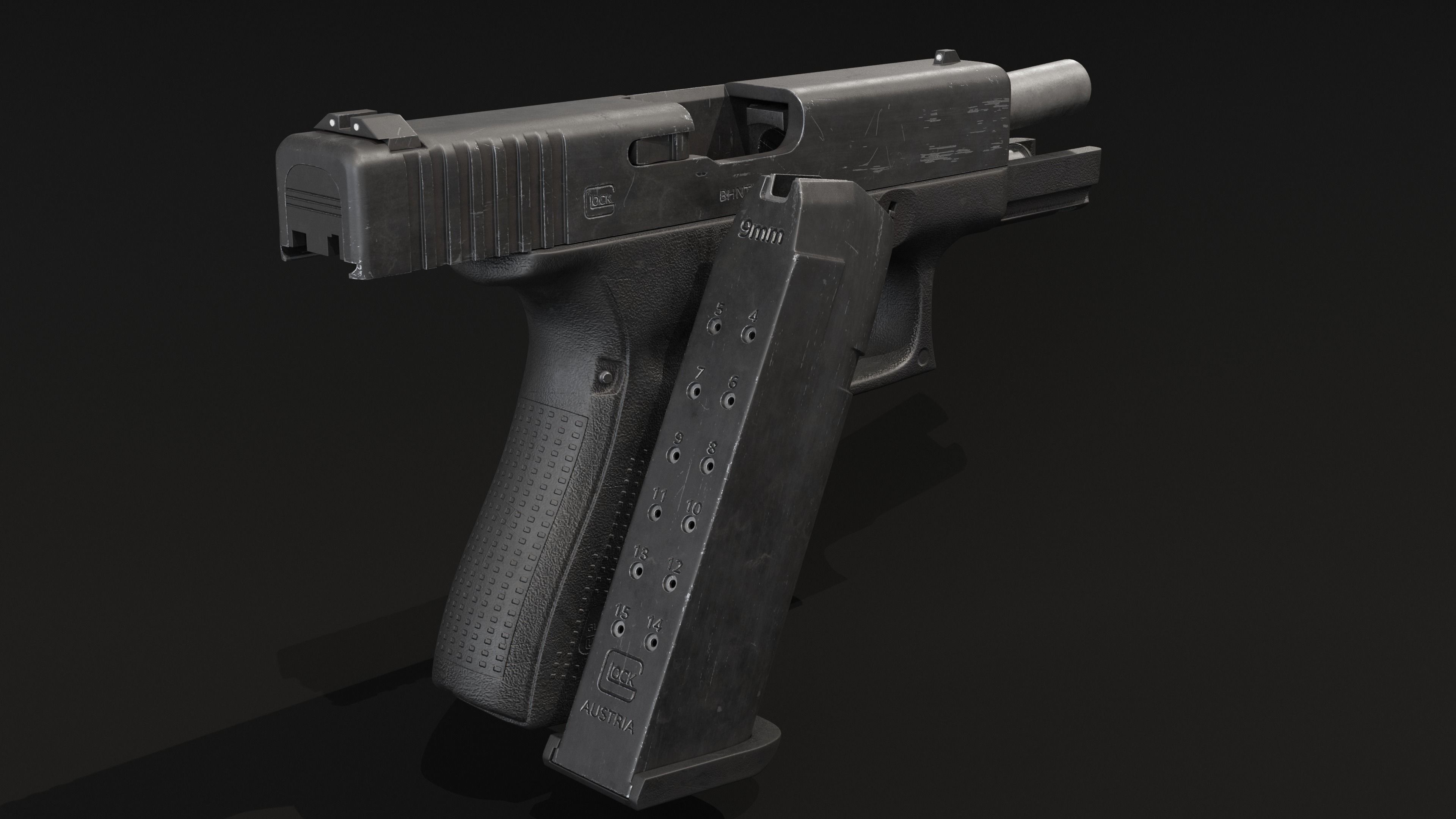 Glock 19 3D model rigged | CGTrader