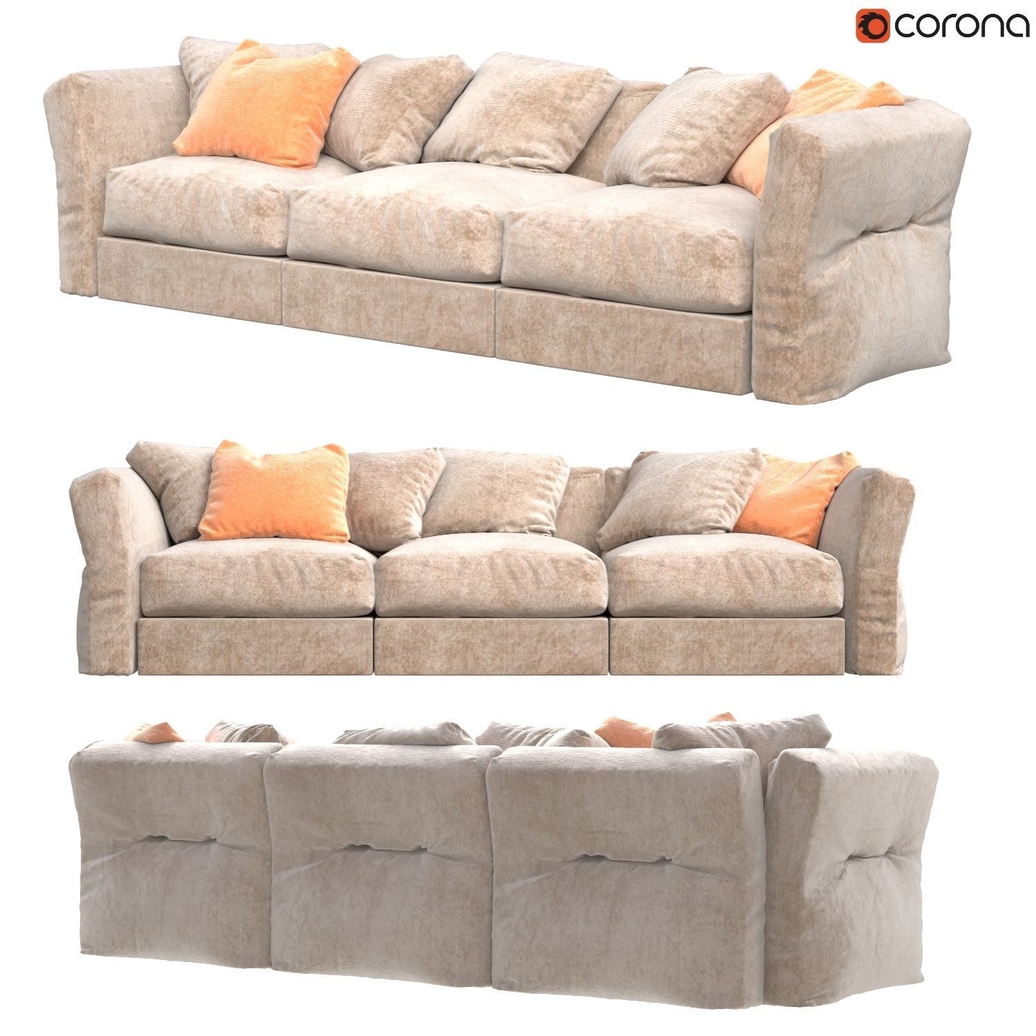 3D model Muffin Sofa VR / AR / low-poly | CGTrader