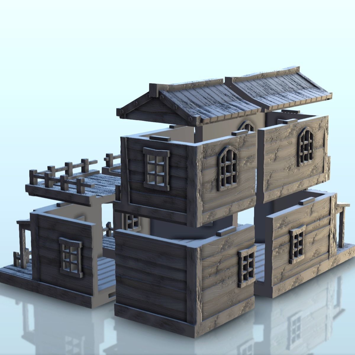 Western gun shop with floor and terrace 11 - USA ACW Civil War 3D model ...