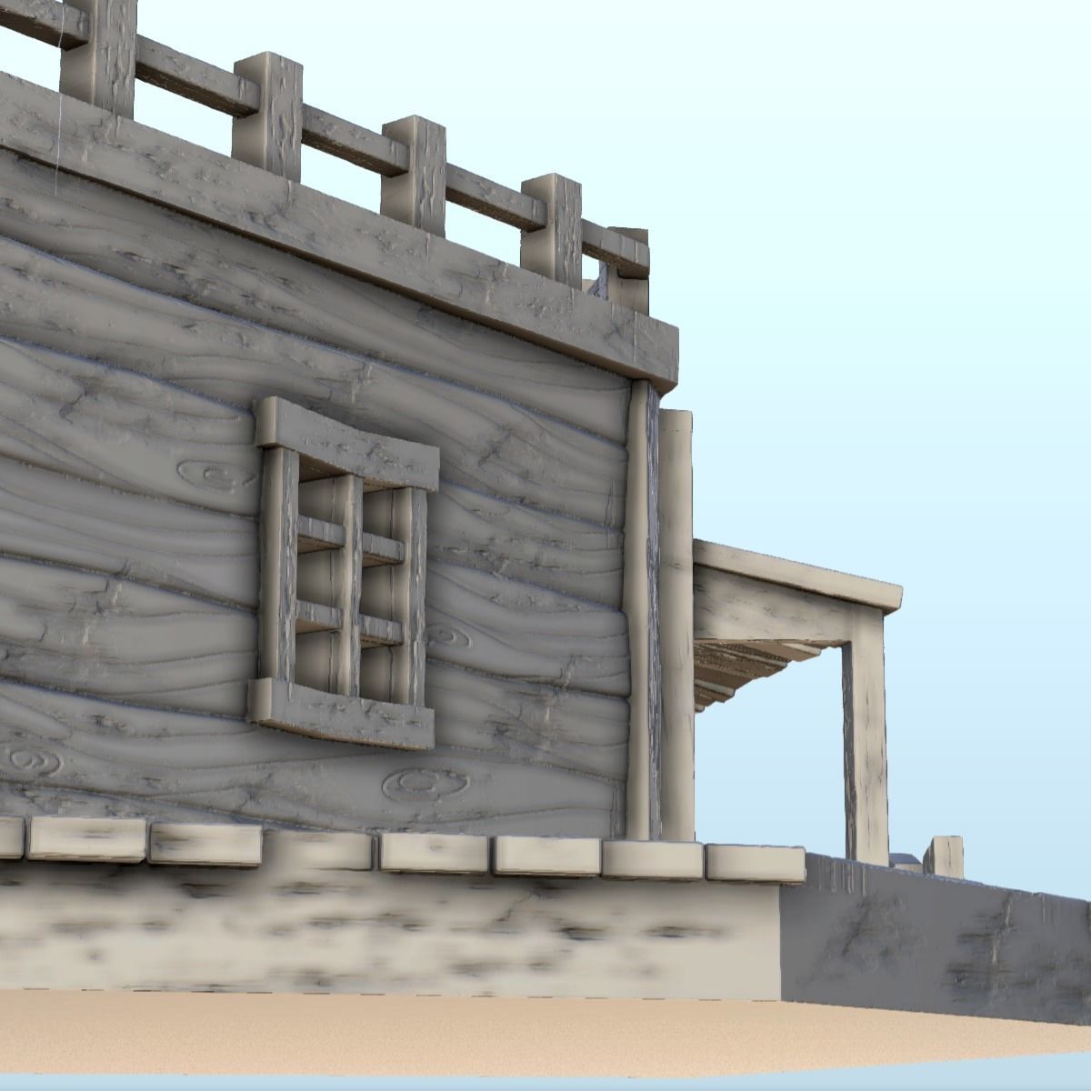 Western gun shop with floor and terrace 11 - USA ACW Civil War 3D model ...