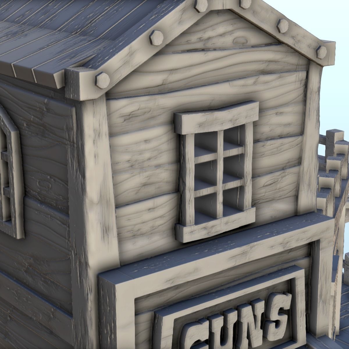 Western gun shop with floor and terrace 11 - USA ACW Civil War 3D model ...