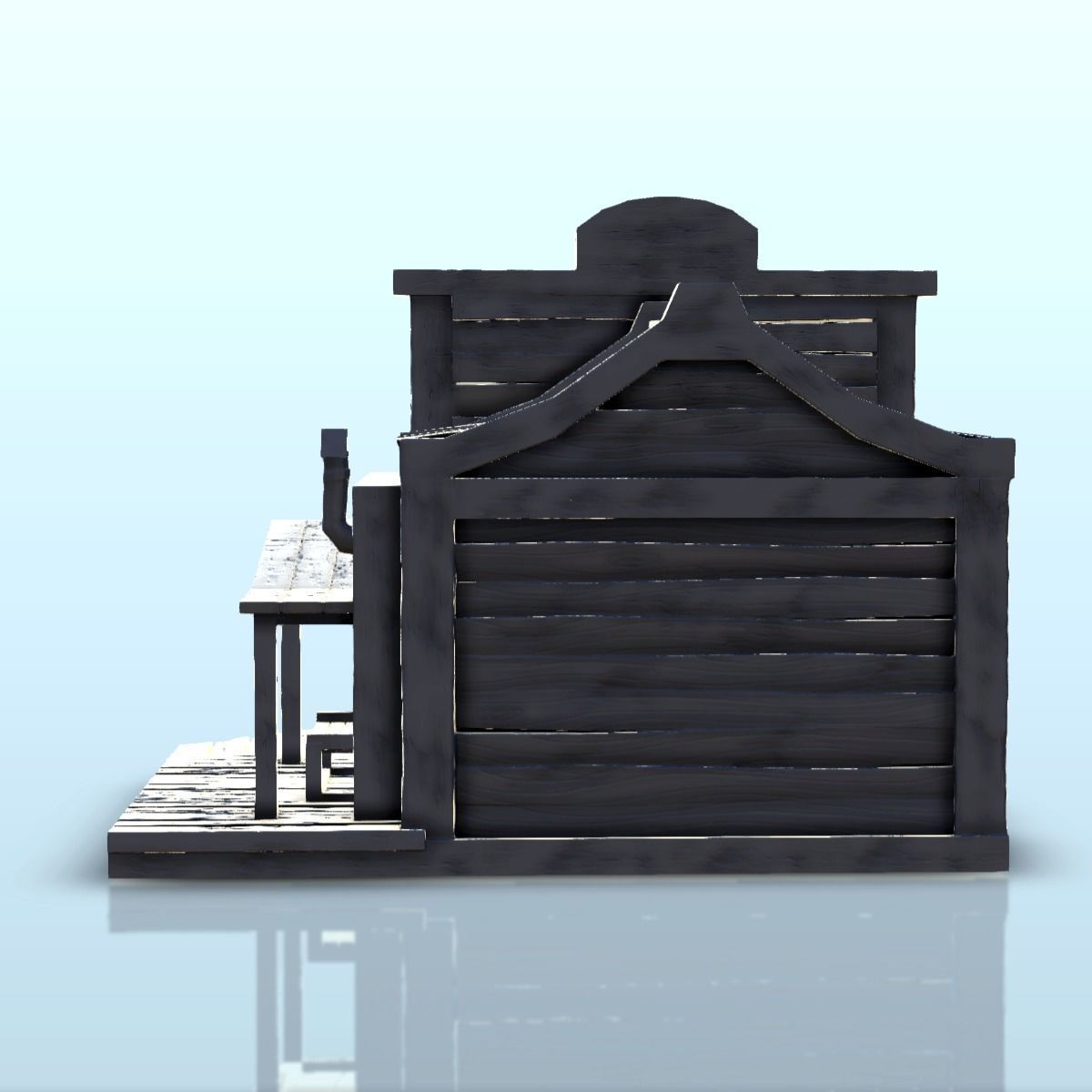 Western barber shop with canopy and bench 10 - USA ACW Civil War 3D ...