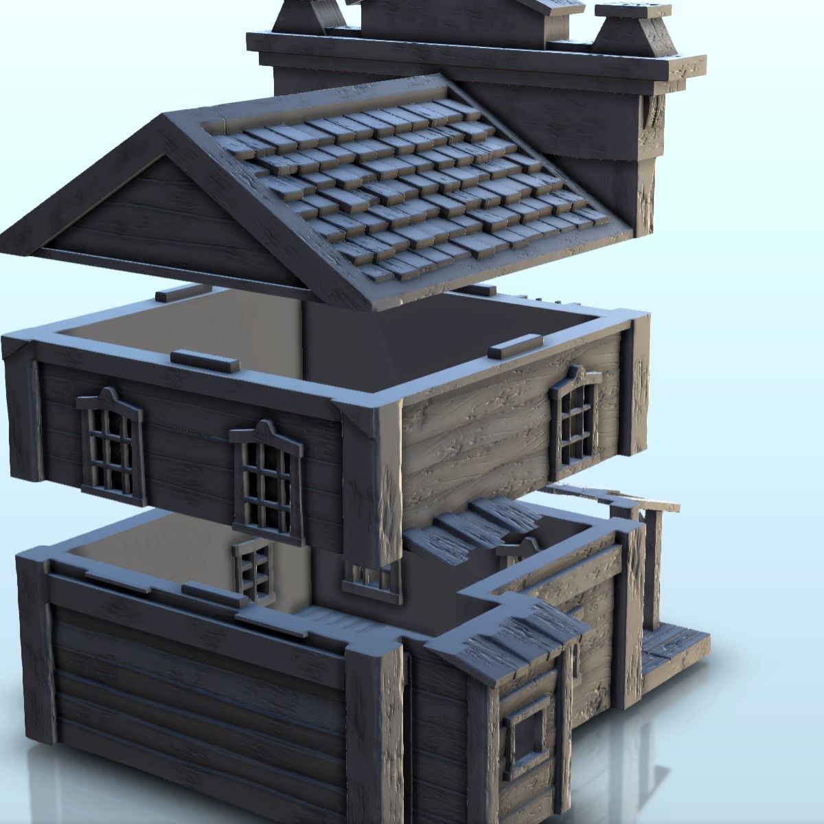 Western bank building with floor and canopy 7 - USA ACW War 3D model 3D ...