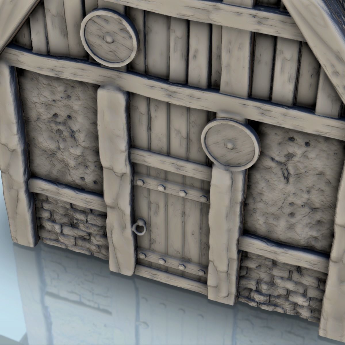 Viking building with large thatched roof and roof window 8 3D model 3D ...