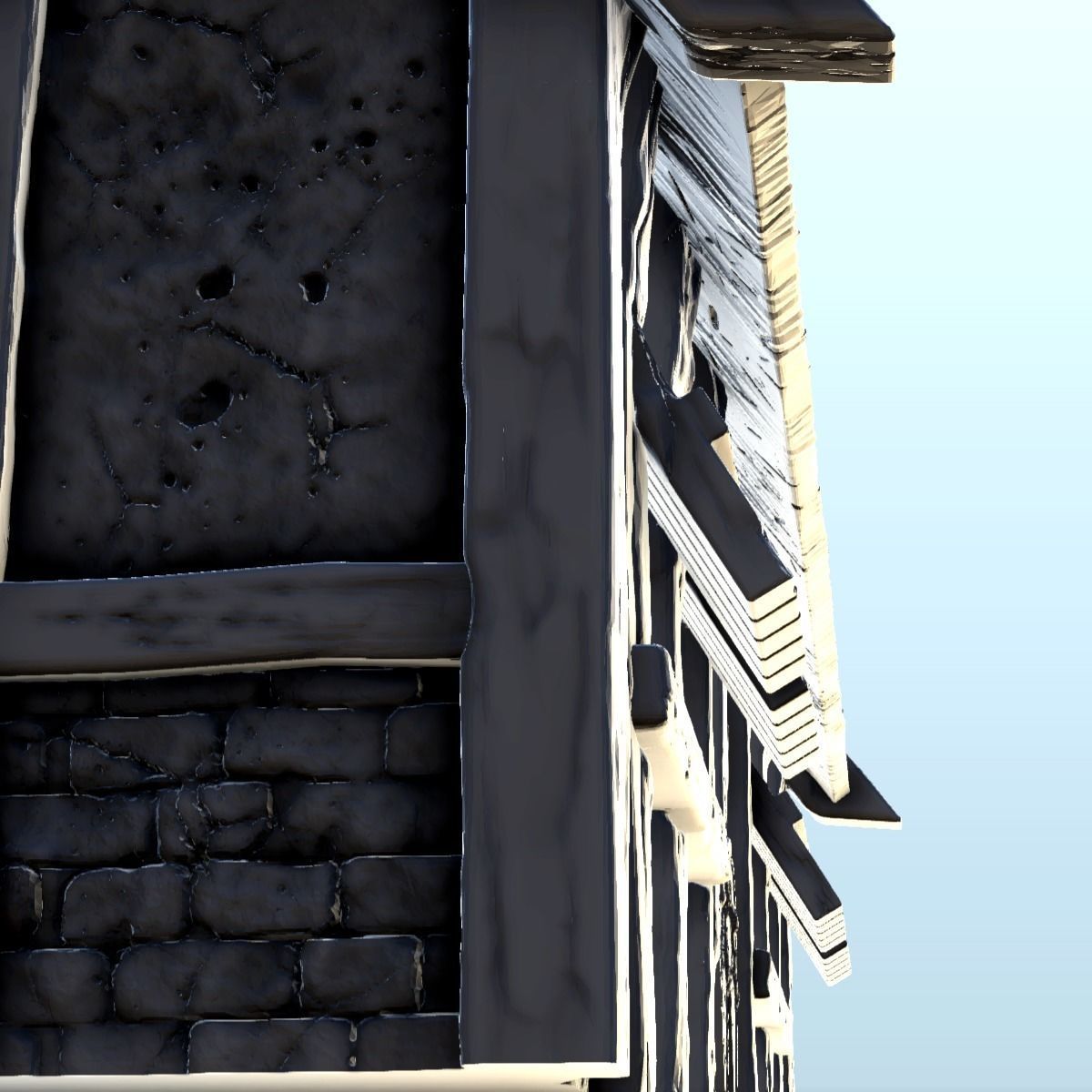 Viking building with large thatched roof and roof window 8 3D model 3D ...
