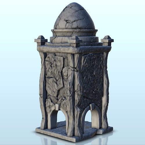 Stone tower with archs and dome 11 3D model 3D printable | CGTrader