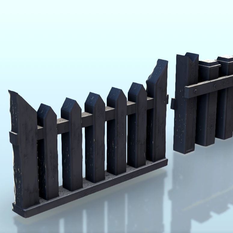 Set of fences 2 - Medieval Gothic Feudal Old Archaic Saga 28mm 3D model ...