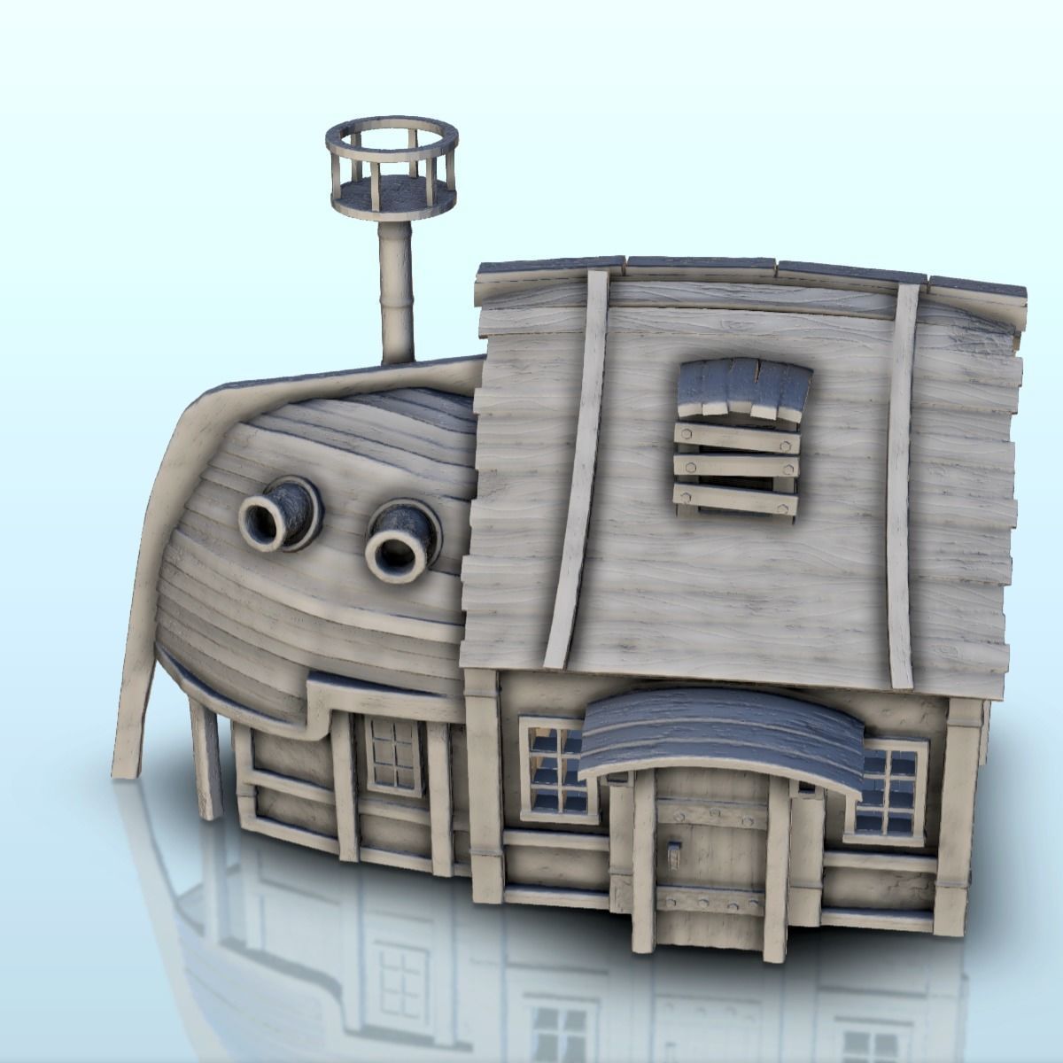 Pirate house with wooden mast 5 3D model 3D printable | CGTrader