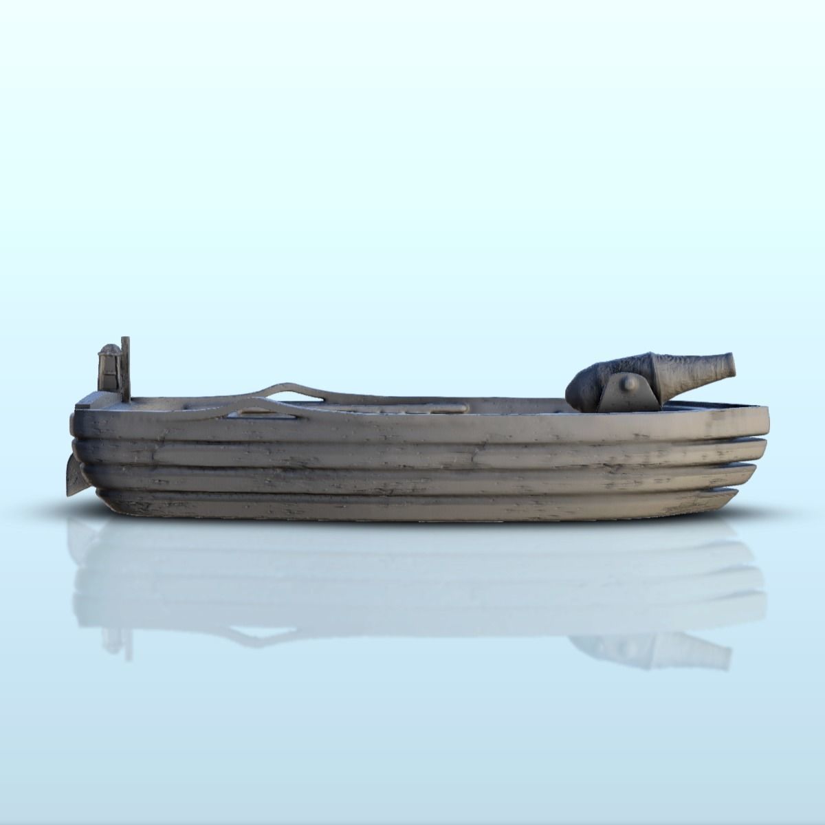 Paddle boat with powder cannon 1 - Medieval Gothic Feudal Old 3D model ...
