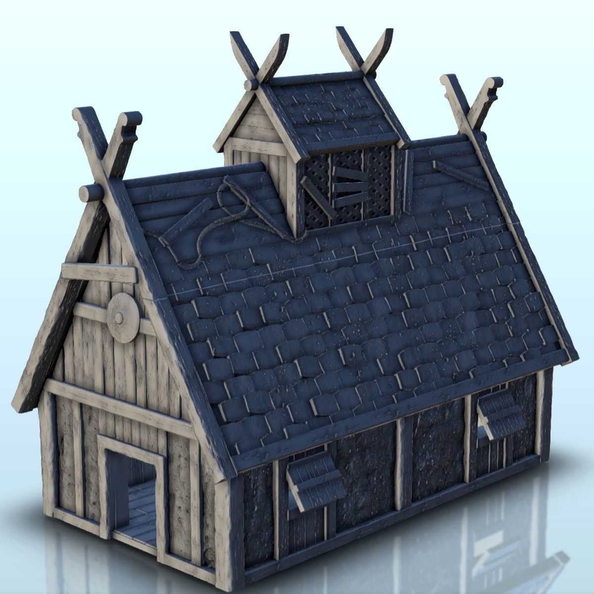 Large Viking building with floor and large door 3 3D model 3D printable ...