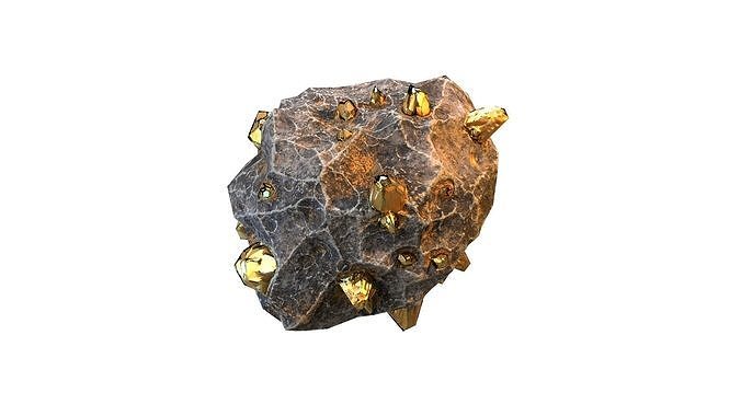 3D model Meteor Ore Gold VR / AR / low-poly | CGTrader
