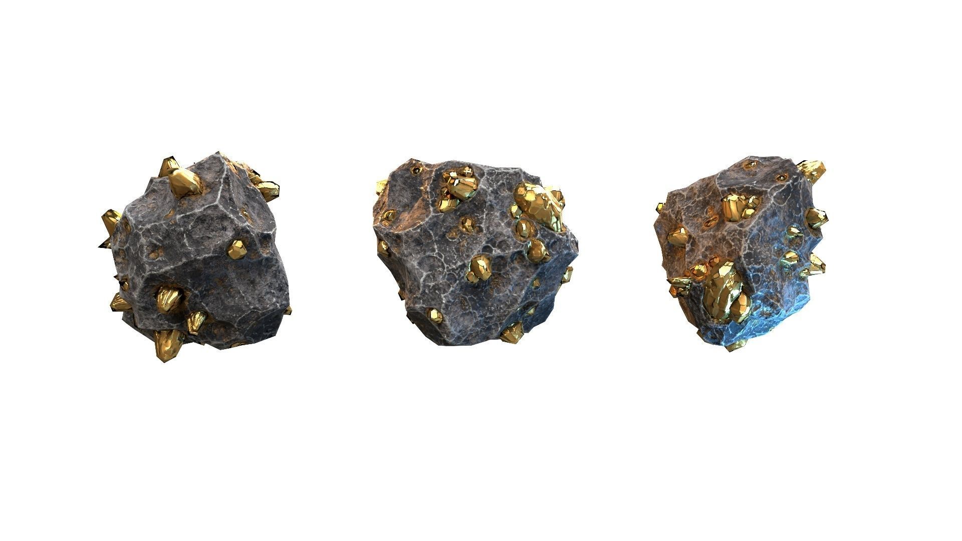 3D model Meteor Ore Gold VR / AR / low-poly | CGTrader
