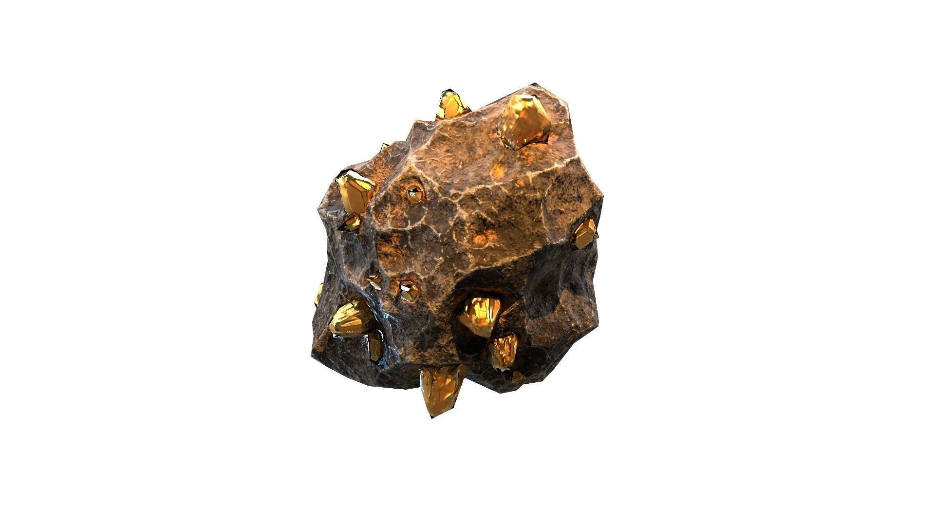 3D model Meteor Ore Gold VR / AR / low-poly | CGTrader