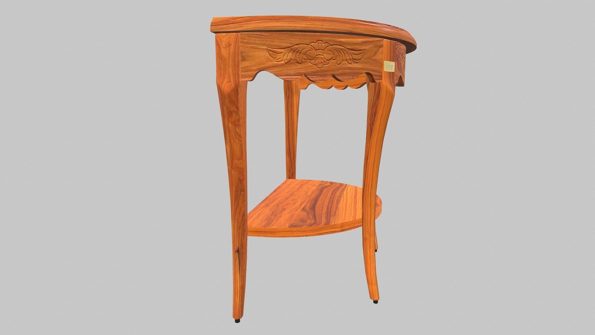 Flower Carved Corner Foyer Table 3D model | CGTrader