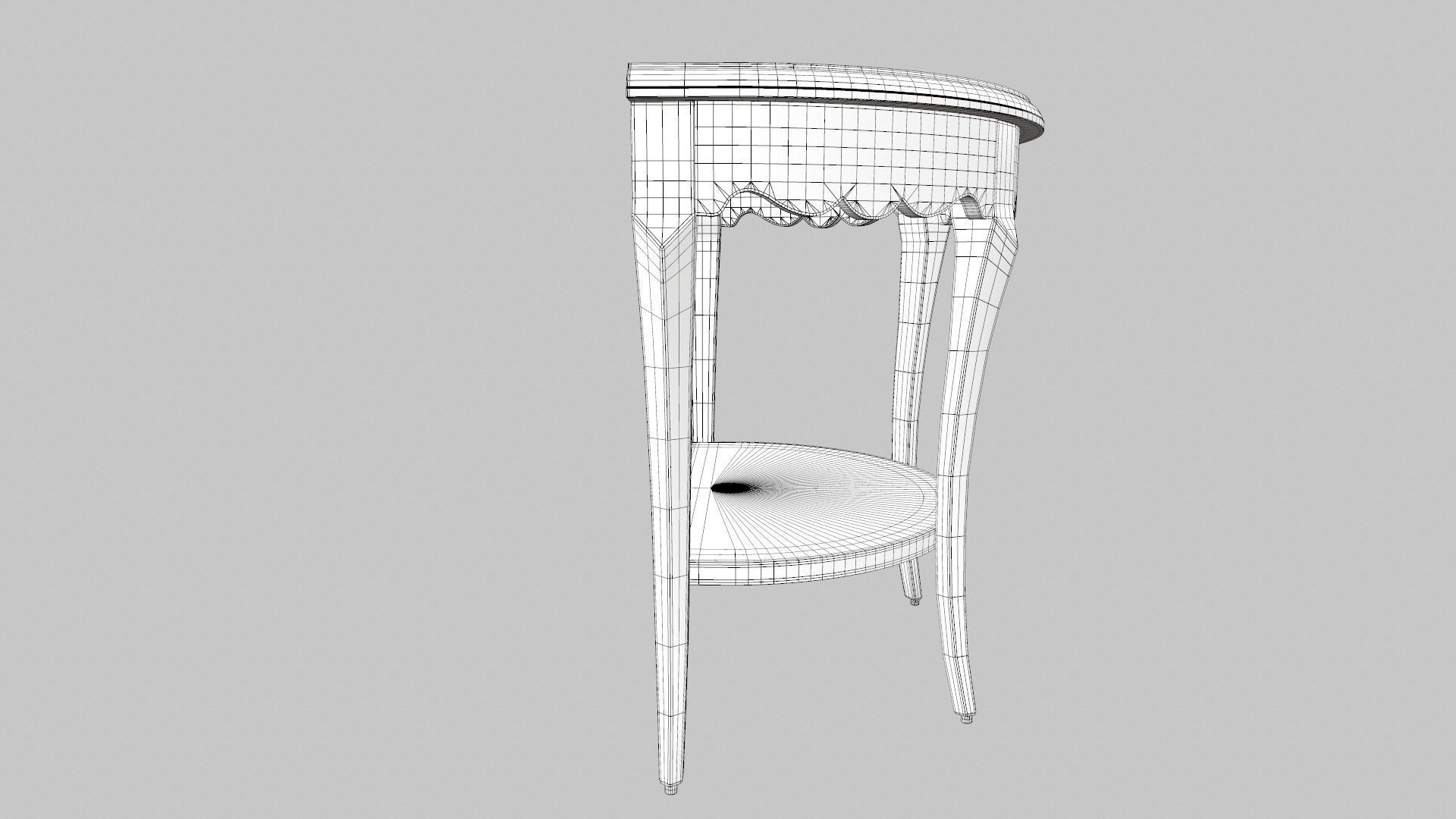 Flower Carved Corner Foyer Table 3D model | CGTrader