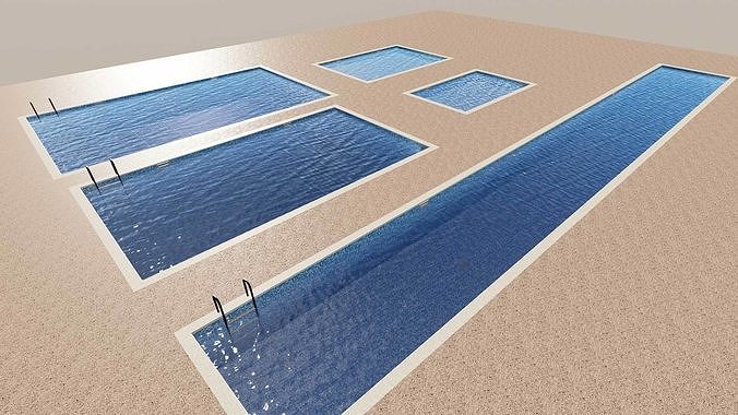 Rectangular Swimming Pools 3D model | CGTrader