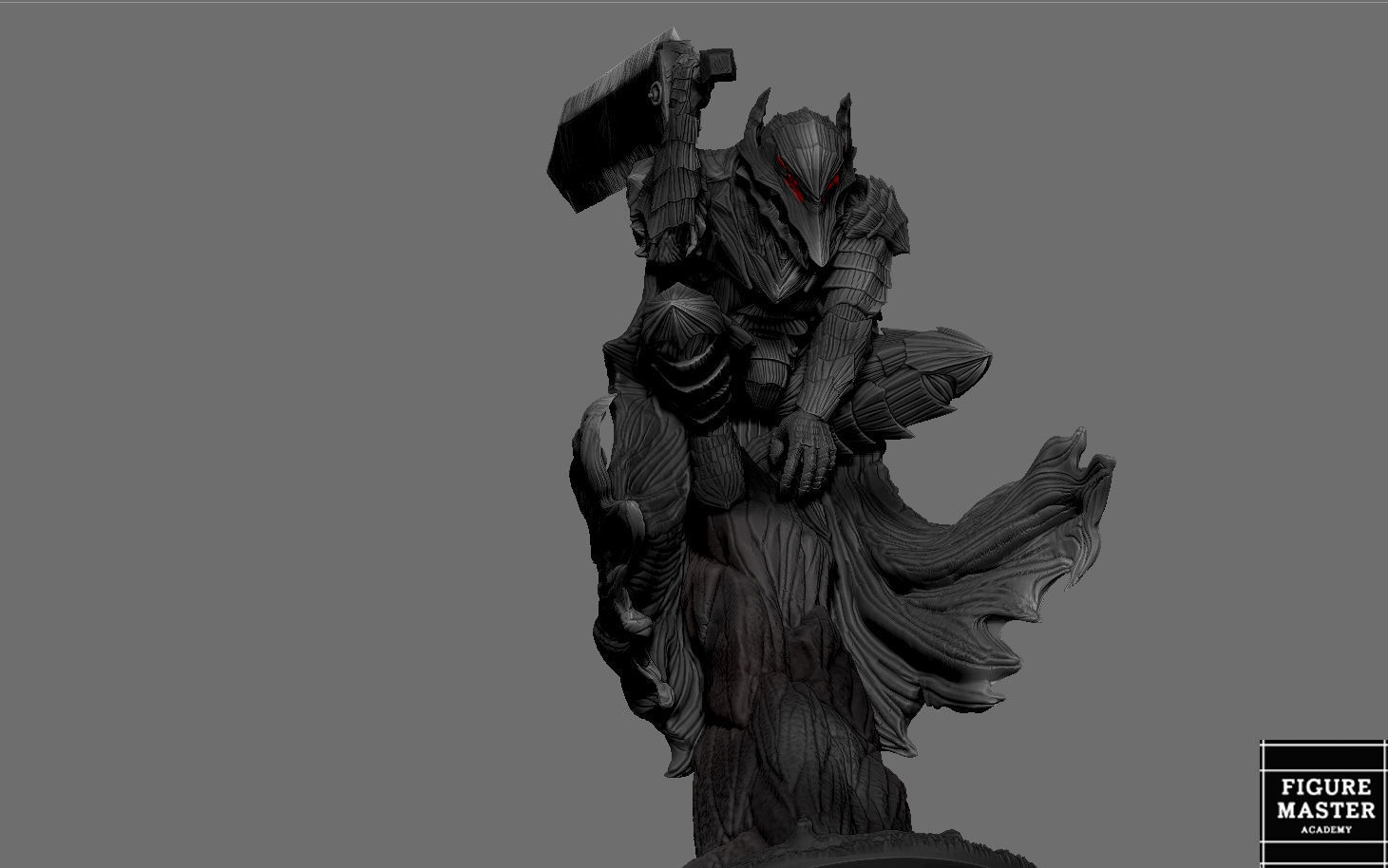 BERSERK GUTS ON EDGE FANTASY ANIME SWORD CHARACTER 3D model 3D ...