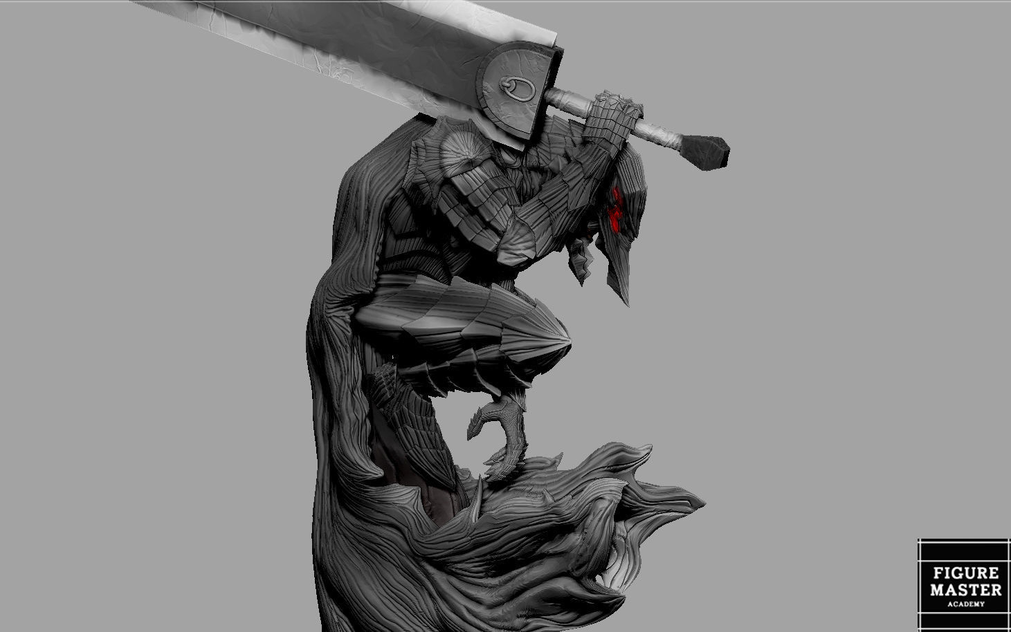 BERSERK GUTS ON EDGE FANTASY ANIME SWORD CHARACTER 3D model 3D ...