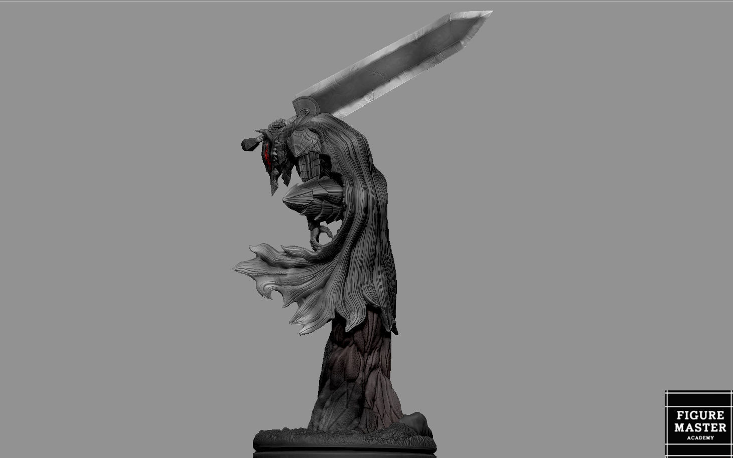 BERSERK GUTS ON EDGE FANTASY ANIME SWORD CHARACTER 3D model 3D ...