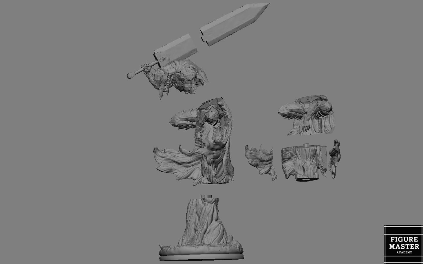 BERSERK GUTS ON EDGE FANTASY ANIME SWORD CHARACTER 3D model 3D ...