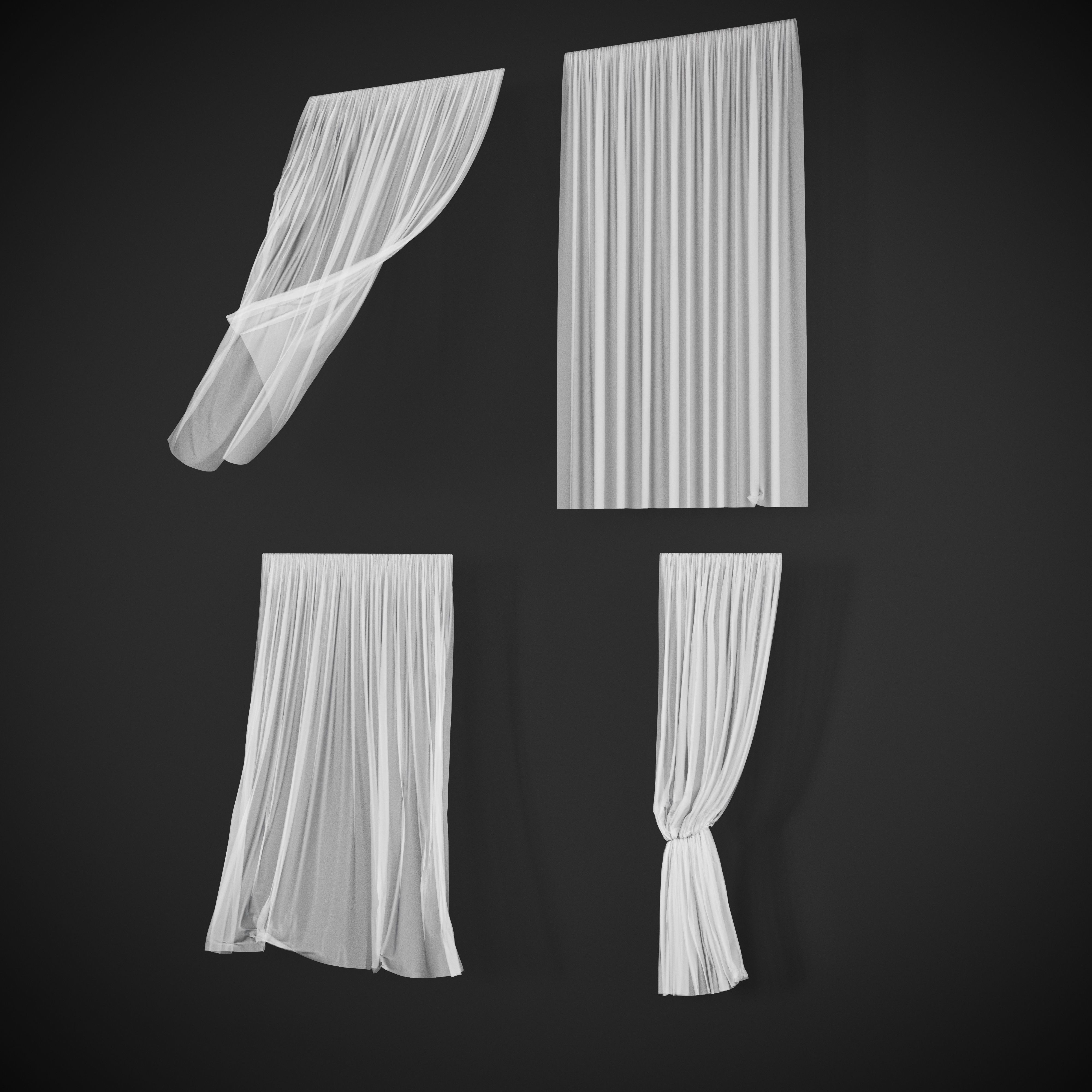 Curtains curtain 3D model | CGTrader