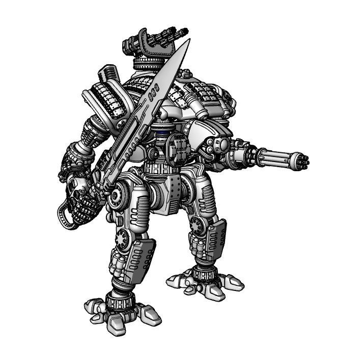 Project Quixote-28mm Presupported Dieselpunk Modular Mech Kit 3D model ...