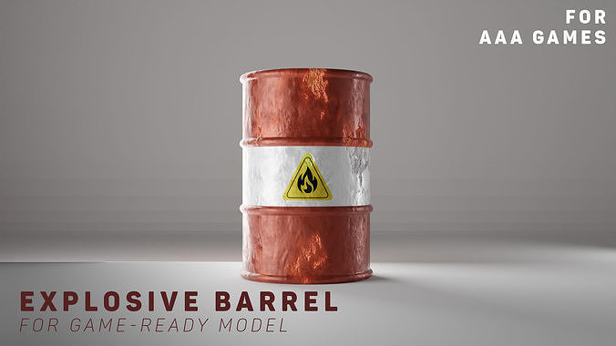 3D model Explosive Barrel Game-Ready for AAA games VR / AR / low-poly | CGTrader