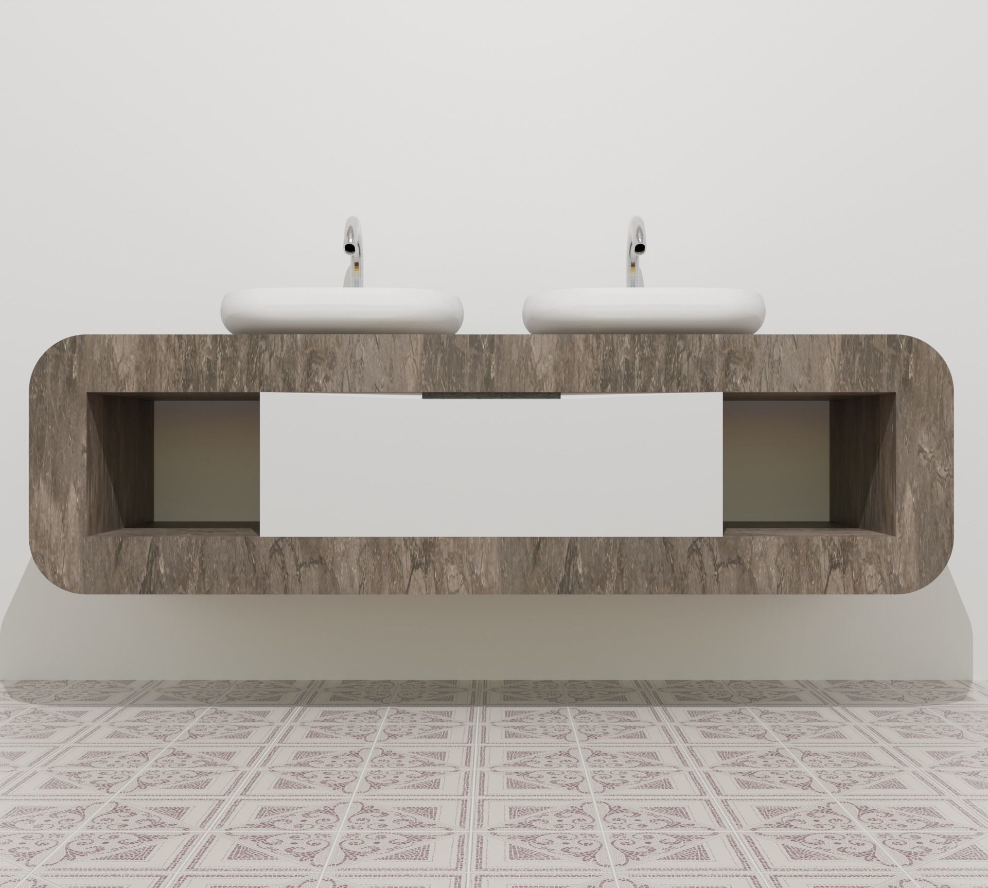 Furniture - Cabinets Bathroom white free 3D model | CGTrader