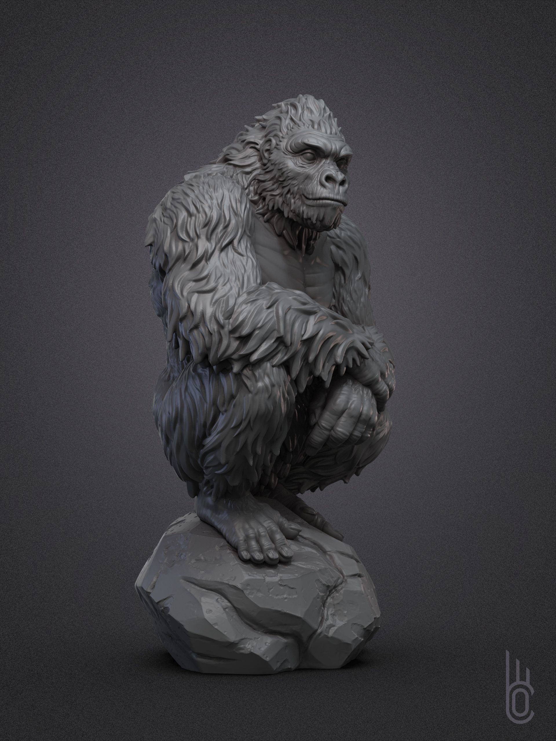 Calm Gorilla 3D model 3D printable | CGTrader