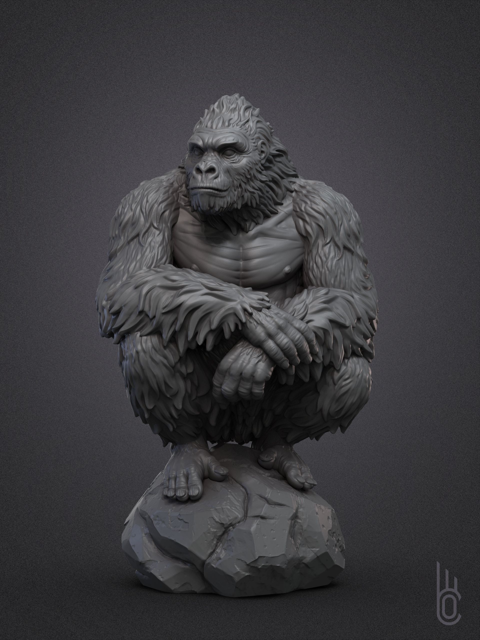Calm Gorilla 3D model 3D printable | CGTrader