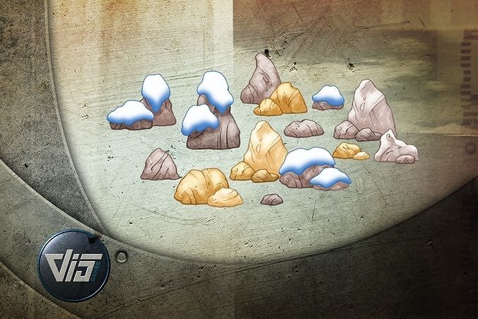 Painted 2D Rocks Texture | CGTrader