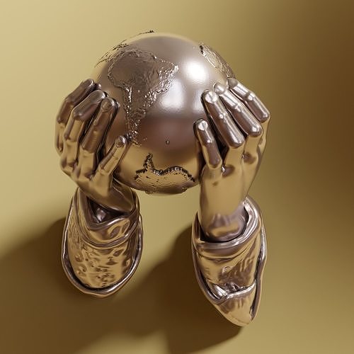 Hands holding earth sculpture 3D model 3D printable | CGTrader