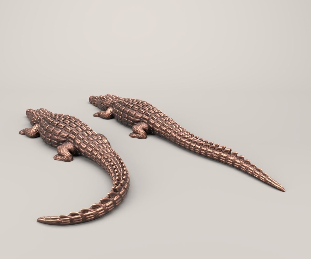 Crocodile two crocodiles 3D model 3D printable | CGTrader