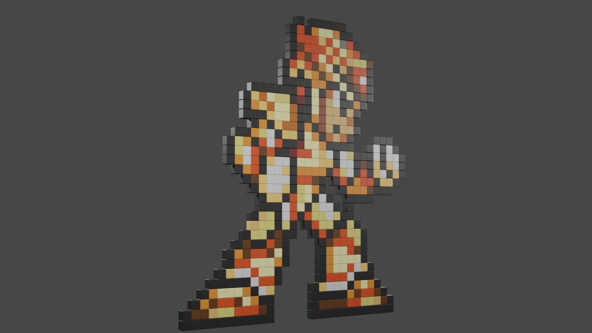 Rockman X Max Armor Gold 8 bit 3D model 3D printable | CGTrader