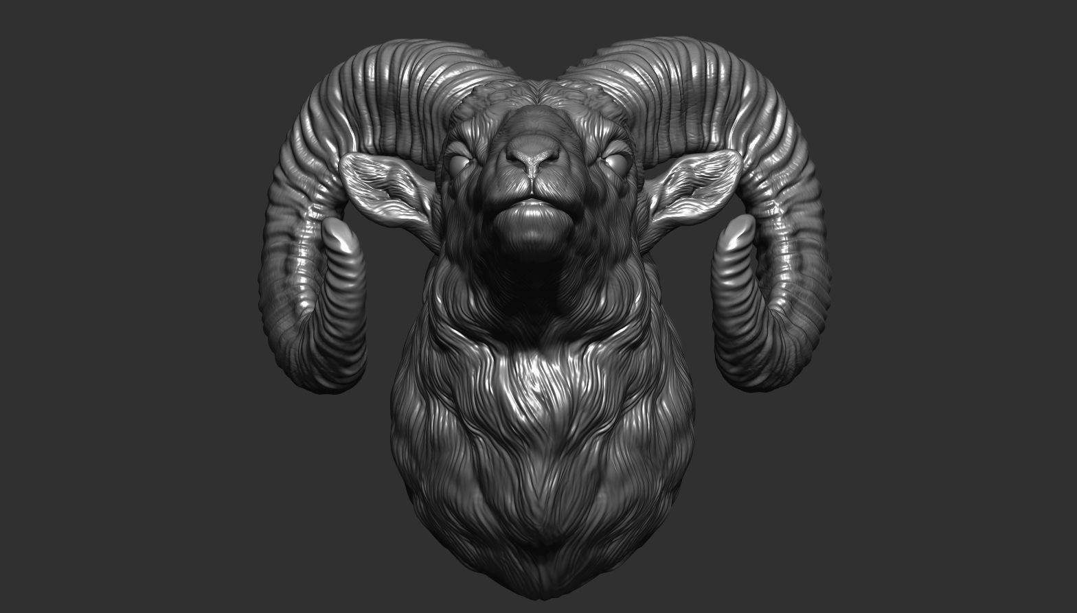 Big Horned Ram head 3D model 3D printable | CGTrader