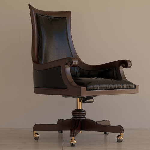 Classic VIP Wooden Revolving Chair 3D model | CGTrader