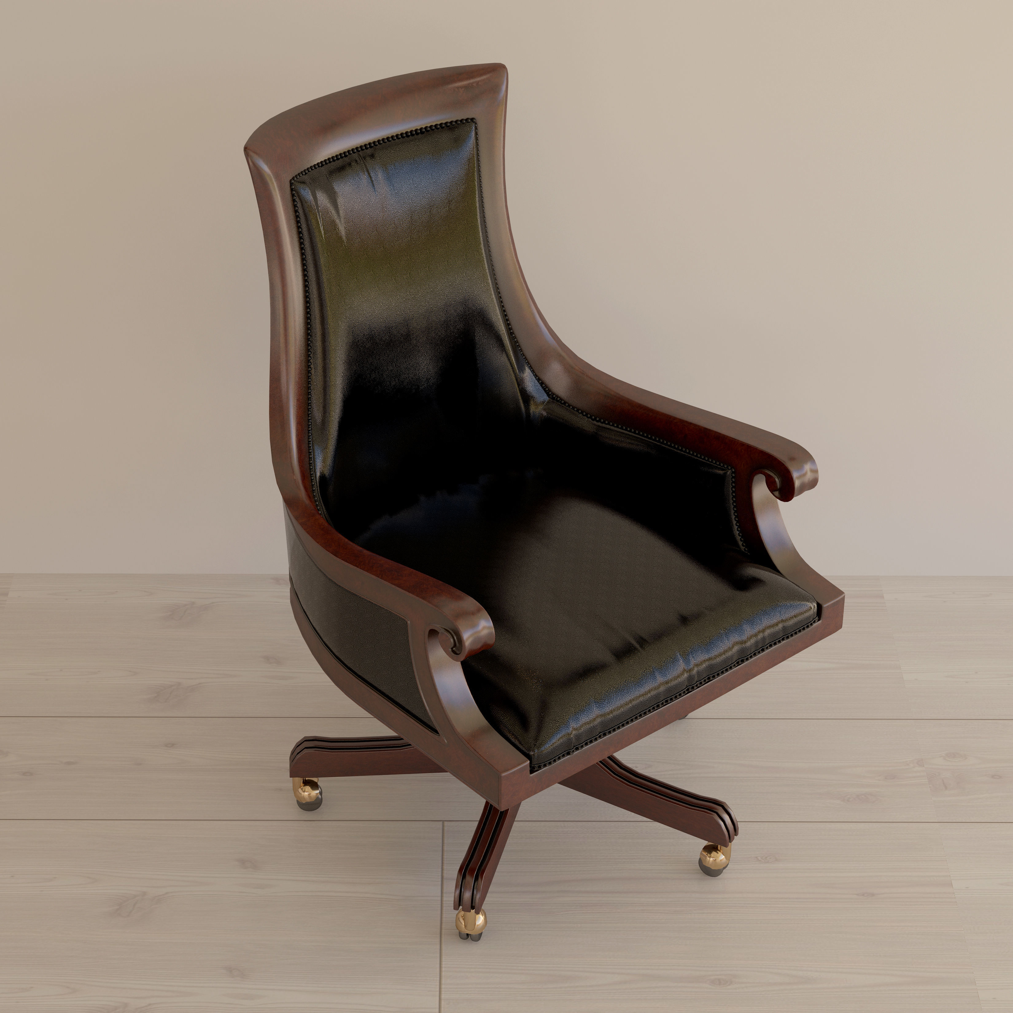 Classic VIP Wooden Revolving Chair 3D model | CGTrader